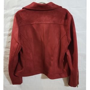 Marc New York | Jackets & Coats | Nwot Red Suede Leather Bomber Jacket ...